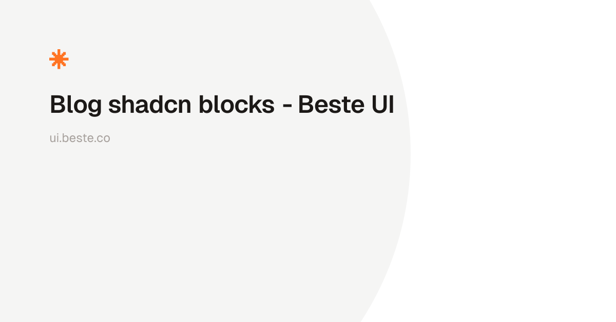 Blog shadcn blocks - Beste UI