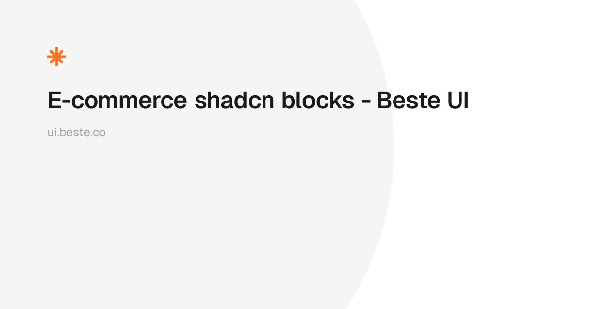 E-commerce shadcn blocks - Beste UI